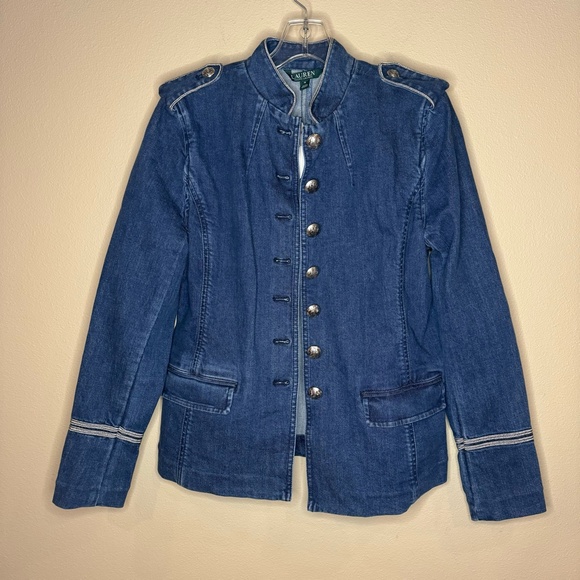 Lauren Ralph Lauren | Jackets & Coats | Nwt Ralph Lauren Bluestar Military Denim Jean Jacket ...
